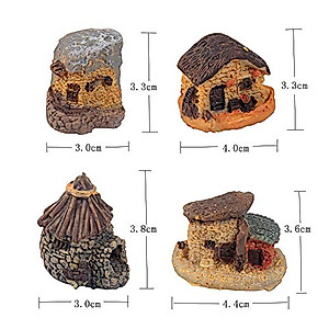Kbraveo 12pcs Fairy Gardens Stone House and Fairy Gardens Tree,Fairy Gardens Kits Dollhouse Supplies DIY Outdoor Decorations