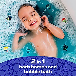 Superhero Bubble Bath Bomb for Kids with Surprise Superhero Toy Inside by Two Sisters. Large 99% Natural Fizzy in Gift Box. Moisturizes Dry Sensitive Skin. Releases Color, Scent, Bubbles