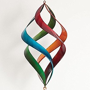 Bits and Pieces - 28" Rainbow Enameled Wind Spinner - Yard Decorations - Weather-Resistant Kinetic Wind Spinner - Garden Decoration - Rainbow Yard Art