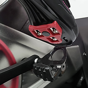 Womens Cycling Shoes Compatible with Peloton Bike Clip in Ladies Indoor Cycling Road Bike Riding Biking Shoes, Pre-Installed Delta Cleats Size 8.5 Black Pink