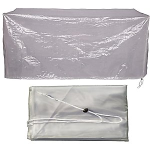 Outdoor Garden Furniture Cover Transparent Pvc Table Cover Waterproof Windproof Protection With Drawstring For Outdoor Table Chair And Sofa Customizabl(Size:190x71x117cm/74.8x28x46in,Color:Clear)