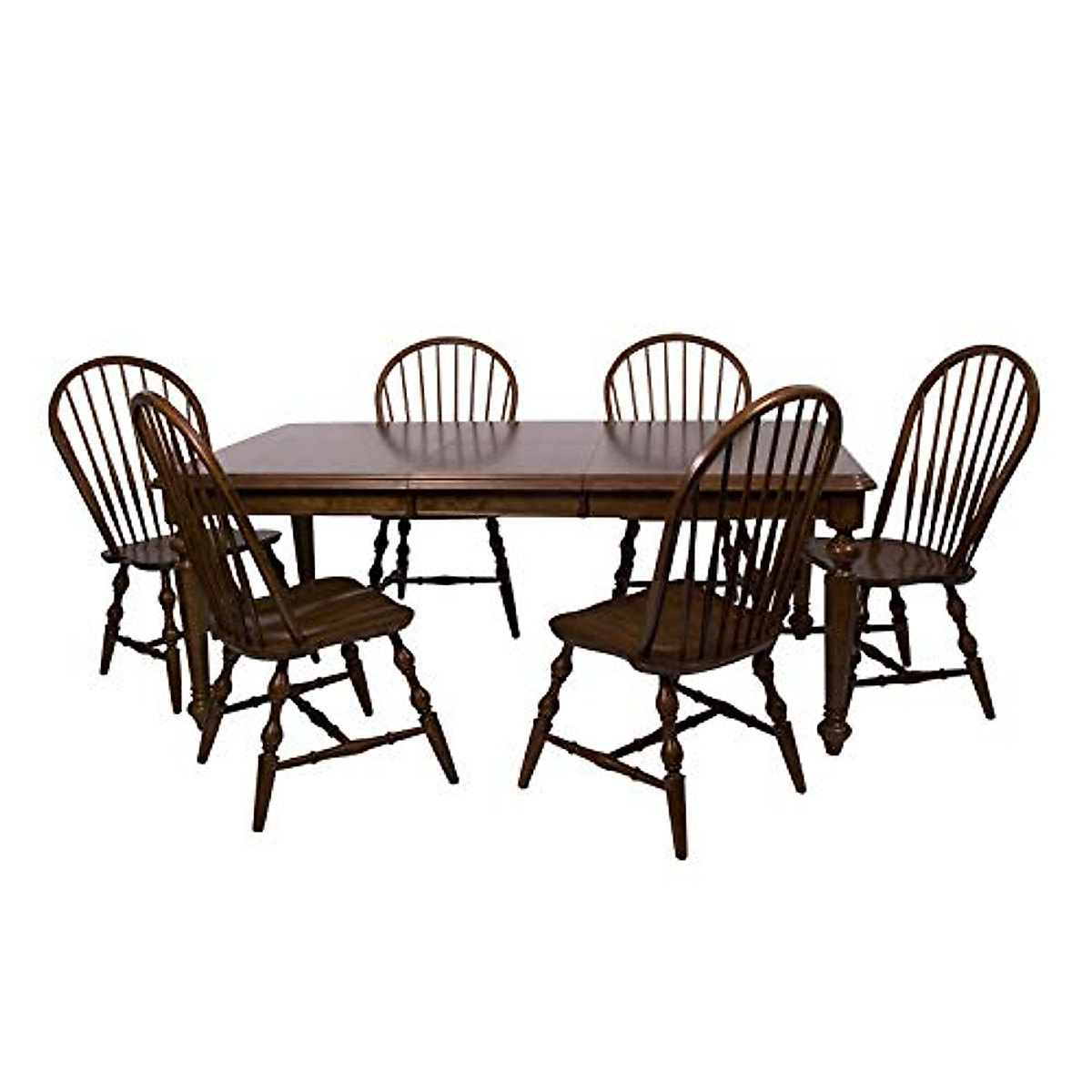Sunset Trading 7 Piece Andrews Butterfly Leaf Dining Set, Chestnut