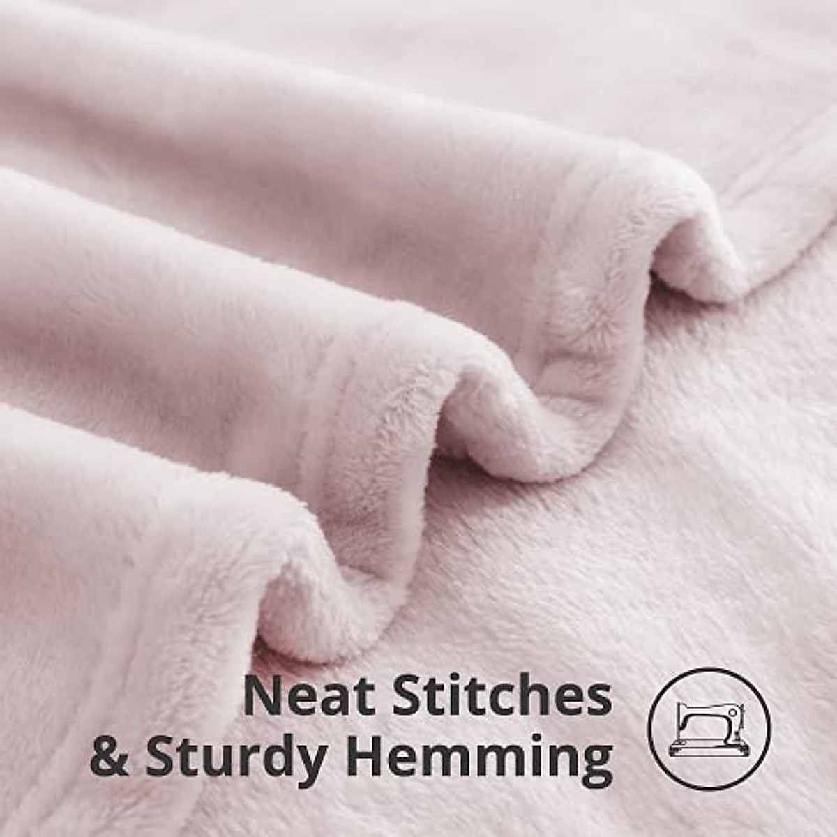 Amazon Brand - Pinzon Fleece Blanket Twin Blanket Navy Blue - 320GSM Soft Lightweight Plush Cozy Twin Blankets for Bed, Sofa, Couch, Travel, Camping, 60x80 inches, Light Pink