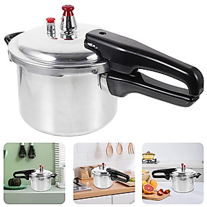 DOITOOL Aluminum Pressure Cooker 16cm/6.3inch Bottom Mini Pressure Cooker for Gas Stove Induction Cooker, Silver
