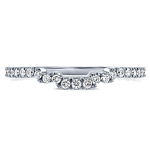 Kobelli Notched Diamond Wedding Band 1/4 Carat (ctw) in 14k White Gold, Size 10, White Gold
