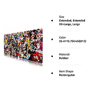 KINPLE Extended Large Gaming Mouse Pad, Full Desk Keyboard Mouse Pad, XXL Bigmouse Pad with Anime, Waterproof and Anti-Skid for Office Desk Decor . (35.4×15.75×0.1 inch)