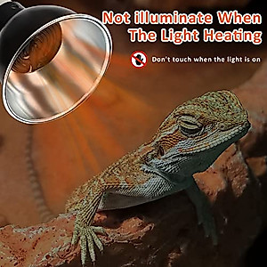 Reptile Light Fixture Heat Lamp for Turtle,5.5Inch Reptile Deep Dome Fixture with E26 Lamp Bulbs 150W*2 UVA UVB Reflector with 360°Rotating Clips for Reptiles,Turtles,Chicken,Snakes,Lizards