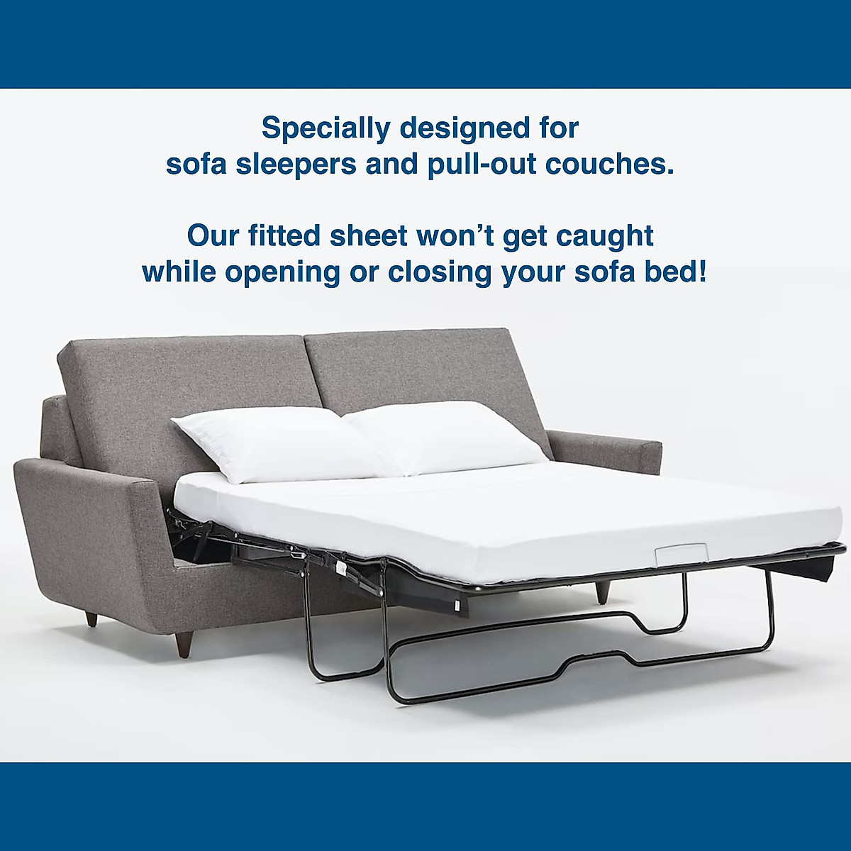 Sofa Sleeper Fitted Sheet, Sofa Bed/Pullout Couch Bottom Sheet, Fits 6" Thick Sleeper Sofa Mattress, 38" x 72" - Twin
