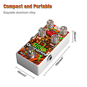 AZOR Overdrive Guitar Pedal, Analog Tiger Drive Effect Pedal for Electric Guitar True Bypass