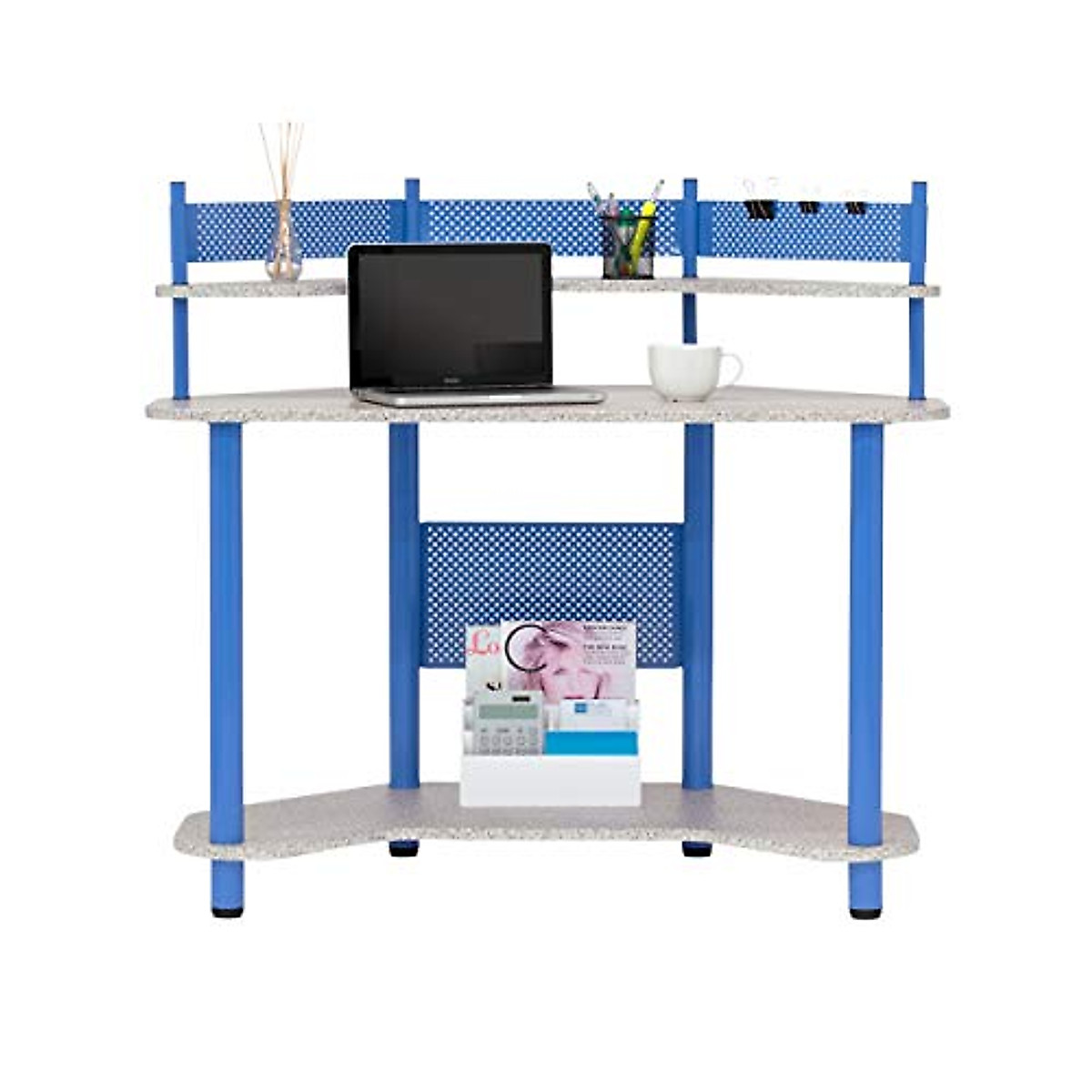 Calico Designs Study Corner Desk, Blue 46"W x 23.5"D x 42.25"H
