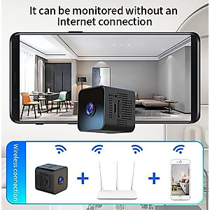 Spy Hidden Camera Wireless Mini WiFi Camera Home Small Security Camera Nanny Cam with Night Vision Motion Sensor for Indoor Outdoor with App for Cellphone Dog Camera with Battery Surveillance Cameras