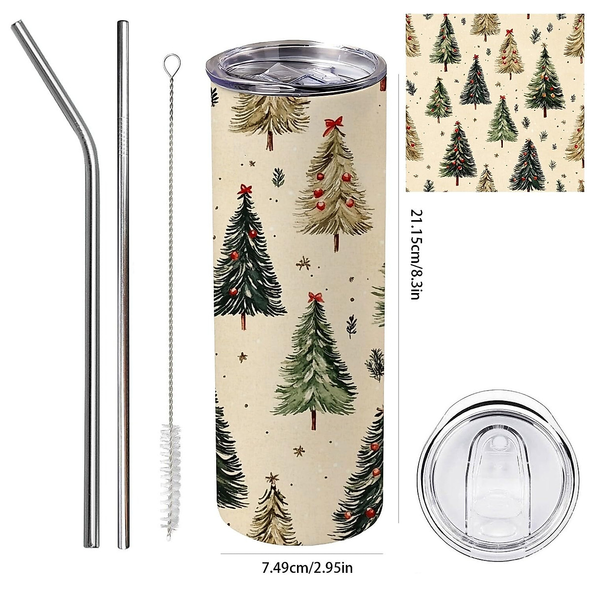 Medpol rustic christmas theme insulated tumblers coffee cup Gift，rustic christmas theme Drinking Glasses-Tea Cup-Coffee Mug tumbler with lid and straw 20 oz insulated tumbler cups