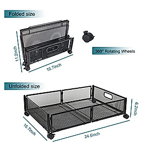 Coficina Under Bed Storage with Wheels,Rolling Under Bed Storage Containers,Under Bed Shoe Storage, Underbed Storage Drawers, Underbed Storage Basket for Clothes, Blankets,Shoes,Sweater (2 Pieces)