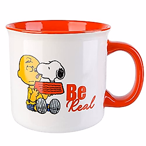Peanuts Snoopy Gentle Reminders Camper 21oz Mugs, Stoneware, 4-Pack, Assorted Colors
