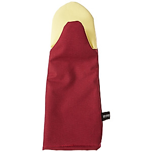 San Jamar KT0118K Cool Touch Flame Puppet High Heat Intermittent Flame Protection up to 900°F Oven Mitt, 17" Length, Red