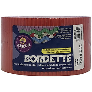 Pacon Bordette Decorative Border, 2.25" X 50 Ft Roll, Flame Red