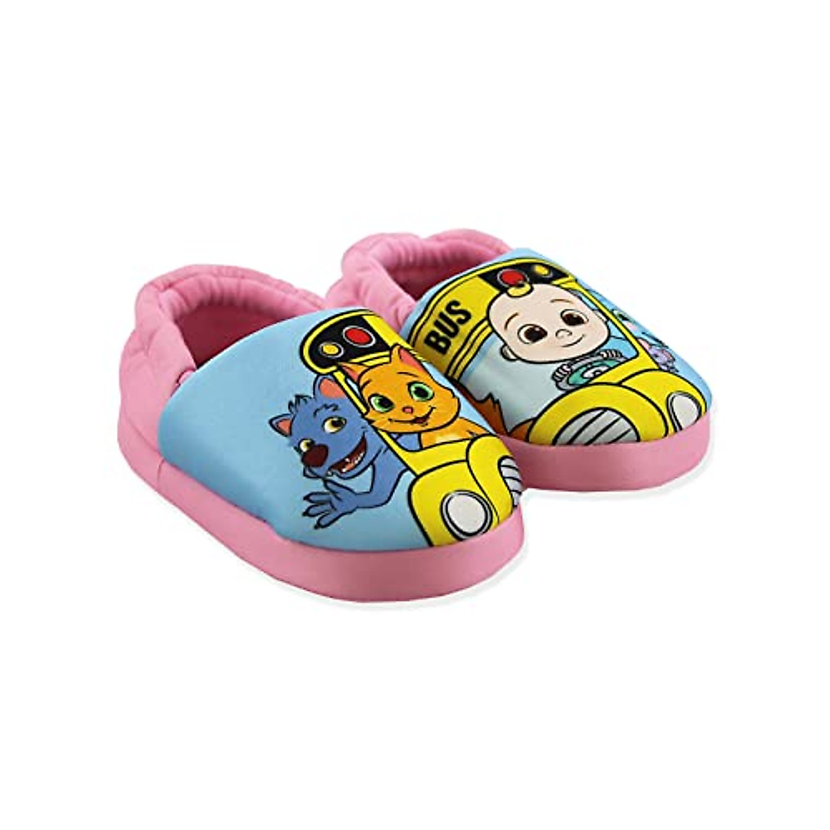 Cocomelon Toddler Girl's Plush Aline Slippers (Pink, 9-10 M US Toddler)