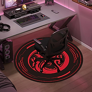 Raoot Gaming Chair Mat for Low Pile Carpet and Hardwood Floor 47 Inch Round Floor Mats for Game Room Bedroom Living Room and Office Room Rolling Chair