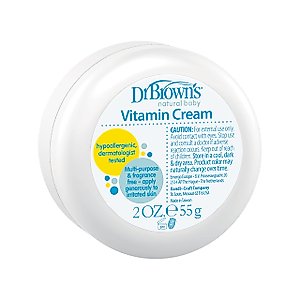 Dr. Brown's All Natural Multipurpose, Fragrance-Free, Hypoallergenic Vitamin Baby Cream, 2oz/55g