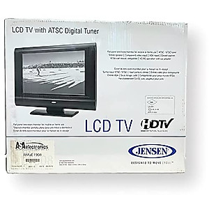 Jensen JE1908 HD 19" Flat Panel LCD TV; Wide Viewing Angles; High-Output Speakers; Metal Framed Interior; VGA and Component Video; Also Includes Aux, S-Video, TV, and Antenna in (Renewed)