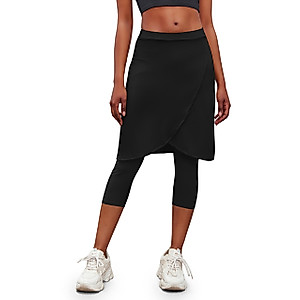 Aurgelmir Knee Length Womens Golf Tennis Skirts with Capri Legging Athletic Running Outdoor Workout Skorts with Pocket