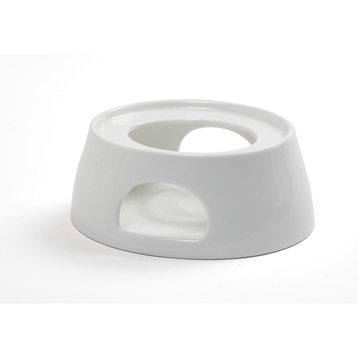 Norpro Porcelain Gravy Sauce Boat with Stand and Candle, 16oz, White