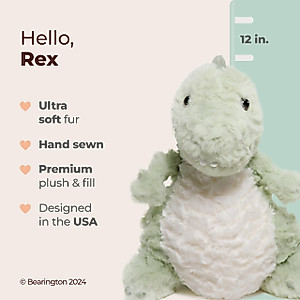 Bearington Rex The T-Rex Dino Plush, 12 Inch Dinosaur Stuffed Animal