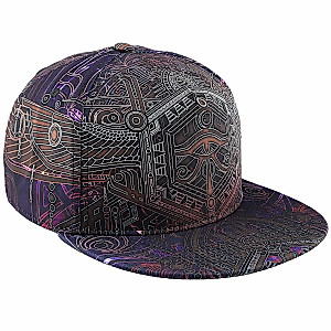 moonsix Unisex Snapback Hats,Adjustable Flat Bill Baseball Caps Dancing Hip Hop Cap,Style H