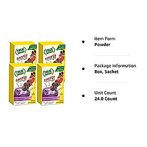 True Lemon (Energy Drinks) Wild Blackberry Pomegranate, Instant Powdered Drink Mix, 6 Count (Pack of 4)