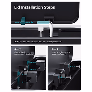 SONGMICS Replacement Trash Can Lid, Compatible with 2 x 8-Gallon Trash Can, Black ULTB001B01