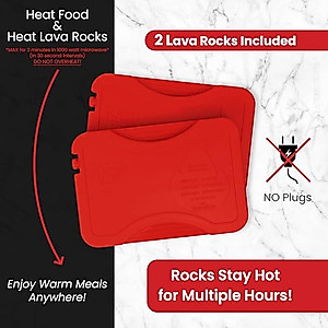 Lava Lunch Patented Heated Lunch Box | Insulated Bag with Microwaveable Heat Packs | 3 Liter Capacity for Meals | Keeps Food Warm for Up To 5 Hours | Gift for Men, Women, & Kids - Dark Grey