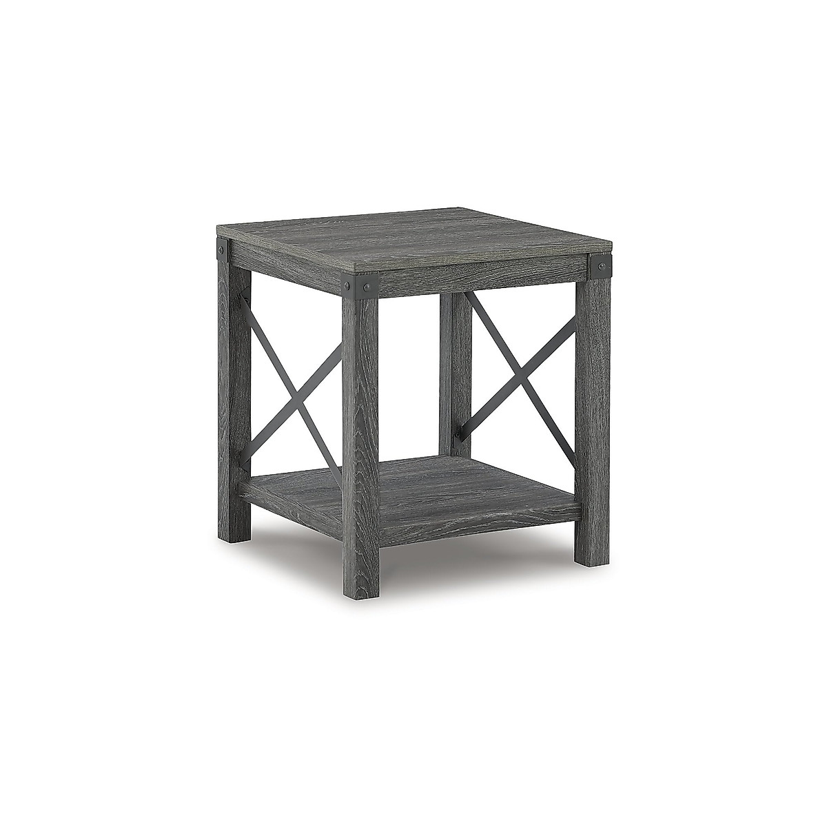 Signature Design by Ashley Freedan Rustic Farmhouse End Table, Gray