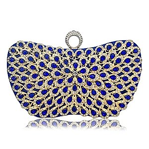 YLLWH Metallic Colorful Diamonds Beaded Clutch Wedding Purses Elegant Evening Bags Ladies Day Clutches Party Bag