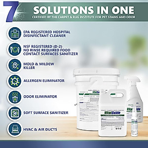 Vital Oxide Disinfectant, Deodorizer, Cleaner, Food-Contact Sanitizer, Virucide – (EPA registration #82972-1) – Kills Mold & Mildew, Eliminates Odors – 1 Gallon, 32 oz, & 3 oz