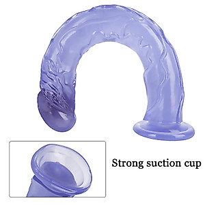 13 Inch Jelly Crystal Dildo, Realistic Huge Flexible Dildos with Powerful Suction Cup Base Large Soft Thick Anal Dildo Adult Sex Toy for Women - Blue