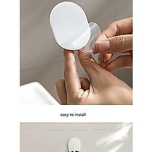 JULAHE Adhesive Wall Hooks for Hanging Towel Hooks for Coat Robe Towels Stick on Bathroom or Kitchen No Drill Coat Hooks 4 Pack White