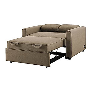 Lifestyle Solutions Serta Shelby Convertible Chair Sofabed, Tan