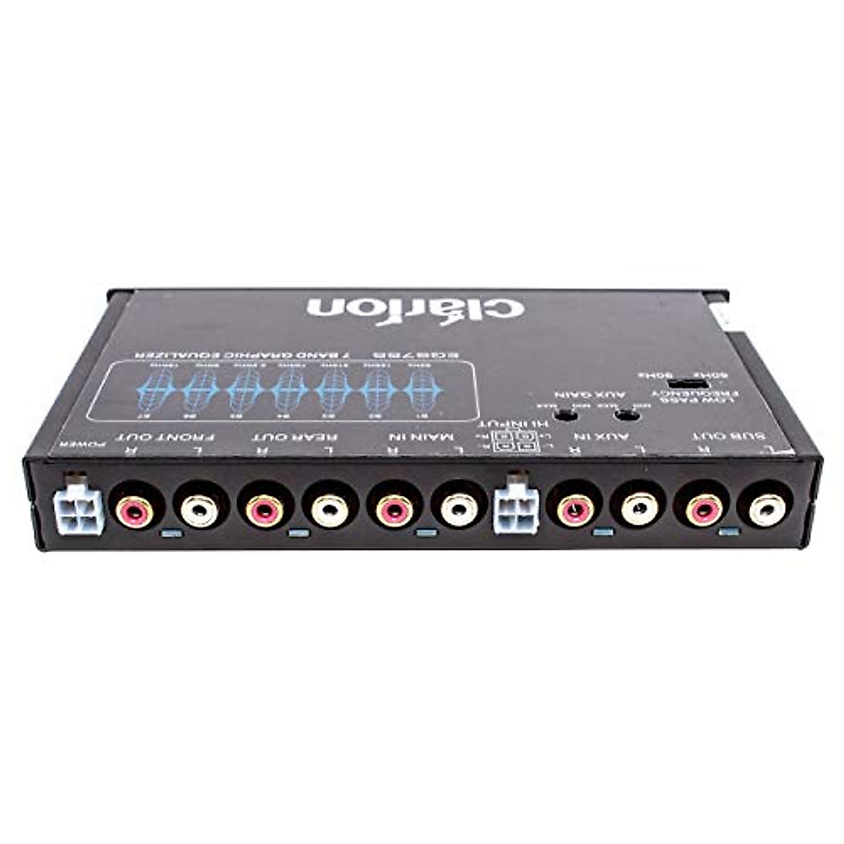 Clarion EQS755 7-Band Car Audio Graphic Equalizer with Front 3.5mm Auxiliary Input, Rear RCA Auxiliary Input and High Level Speaker Inputs