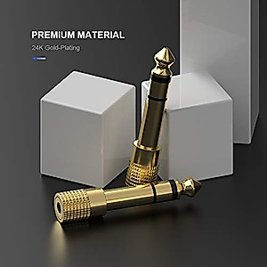 DigitalLife TRS635MF-1A | 6.35mm to 3.55mm Audio Interface Converter for Music/MIDI Instruments