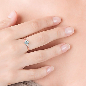 Galaxy Gold GG 14k Solid Rose Gold Ring with Diamonds and Tanzanite - Size 10.0