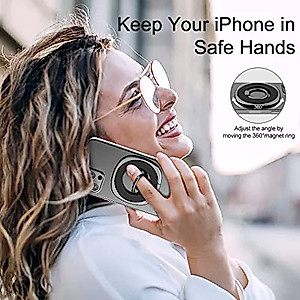 StarBakeSi Magnetic Phone Ring Holder, Compatible with Magsafe Phone Grip and Stand 3 in 1, Phone Holder for Hand, 180° Adjustable Phone Kickstand for iPhone 14 Pro Max, iPhone 14/13 / 12 Series