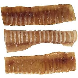 Best Dog Chews Trachea Flats for Dogs - 6 inch - 100% All Natural Beef Dog Treats - Rich in Glucosamine and Chondroitin for Joint Health - Single Ingredient No Rawhide for All Breed Sizes (12 Count)