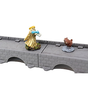 Stone Bridges Kit - Mini Dungeon Castle Cavern Terrain for RPGs, Dungeons & Dragons (DND), Pathfinder, War Gaming, and More! by DCD (21pcs, 3ft)