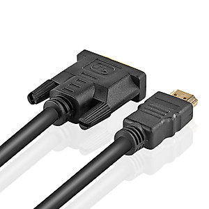 TNP High Speed HDMI to DVI Adapter Cable (50 Feet) - Bi-directional HDMI to DVI & DVI to HDMI Converter Male to Male Connector Wire Cord Supports HD Video 1080P HDTV