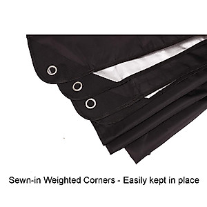 Drum Set Dust Cover, PVC Coating Drum Cover, Drum Accessories, Electric Drum Kit Cover with Sewn-in Weighted Corners, For Waterproof, Anti UV-rays Protects From Sun (78"x 98", black) (Black)