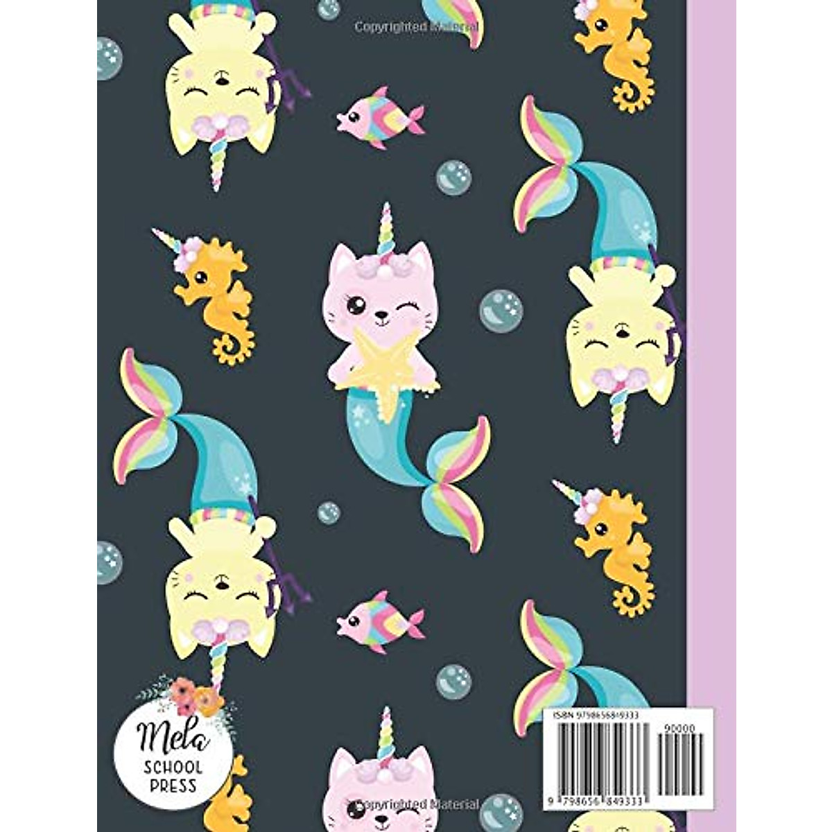 Composition Notebook: Grades K-2 | Wide Ruled | Mermaid Cats (School Notebooks for Kids)
