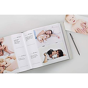 Pearhead My Baby Album, Baby Book Photo Keepsake for New and Expecting Parents, 50 Pages, Holds 200 6” x 4” Pictures, Gender-Neutral Baby Accessory, Classic Gray and White Polka Dot