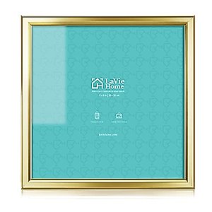 LaVie Home 8x8 Picture Frames (1 Pack, Gold) Simple Designed Photo Frame with High Definition Glass for Wall Mount & Table Top Display
