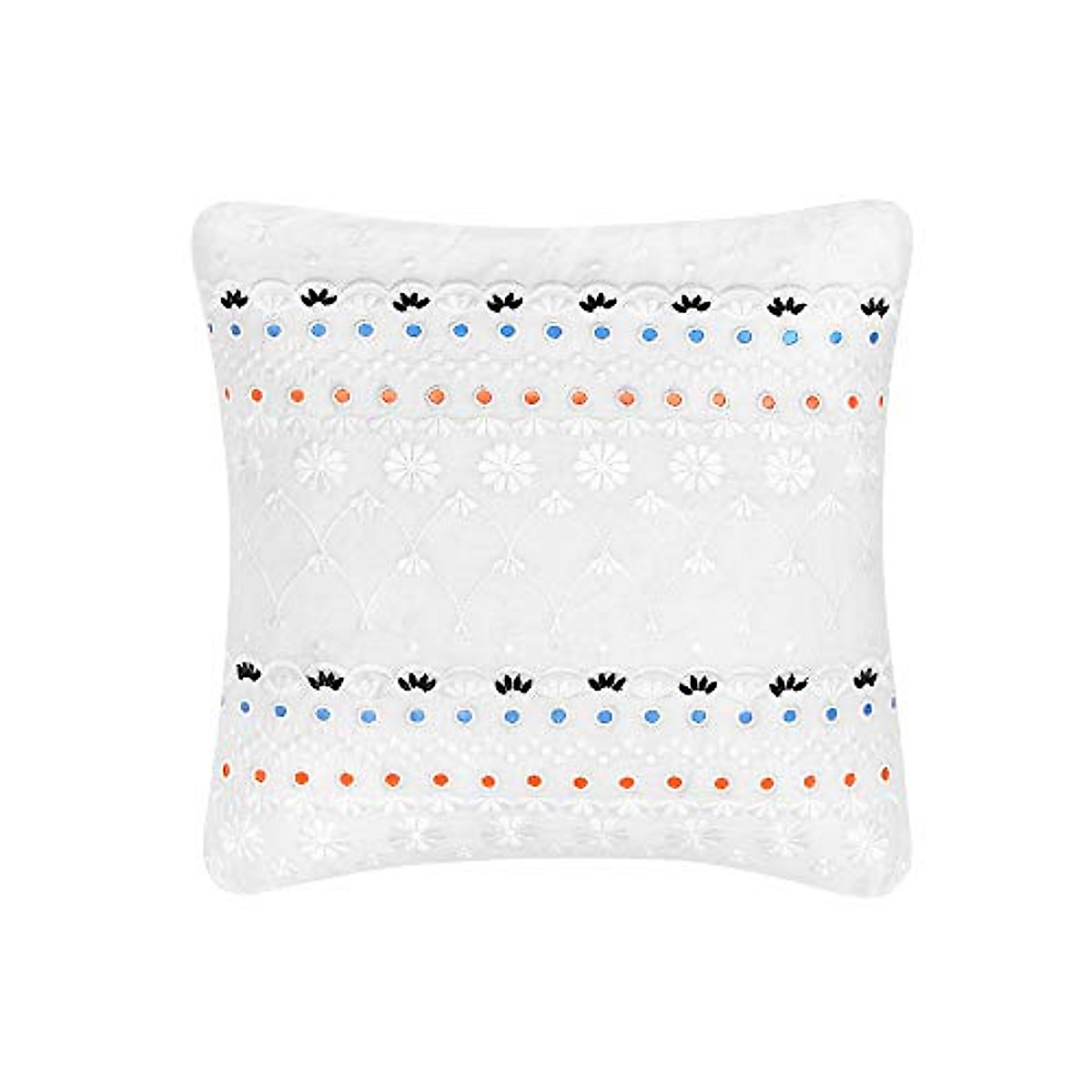 Kate Spade New York KSNY Eyelet Sequins Decorative Pillow, 18x18 inch, White