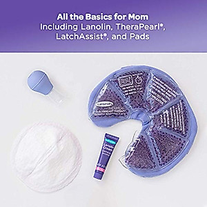 Lansinoh Breastfeeding Starter Set for Nursing Mothers, Breastfeeding Gift for Baby Showers and New Moms, Contains Nursing Essentials and Breast Therapy